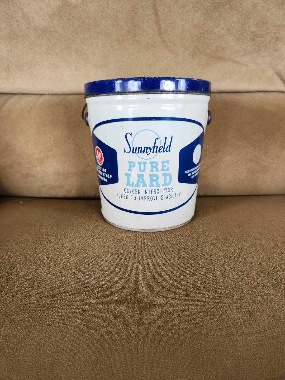 VINTAGE SUNNYFIELD A & P PURE LARD 8 POUND TIN BUCKET PAIL NEW YORK | eBay