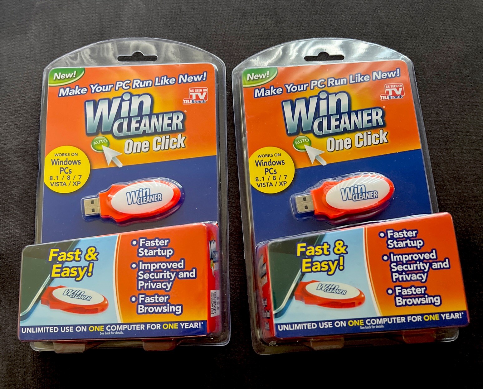 Lot of Two (2) Win Cleaner One Click Sealed Windows PC 8.1/8/7/Vista/XP ...