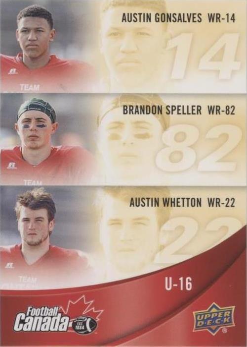 2013 Upper Deck USA Football - Canada Rivals Austin Whetton, Brandon ...