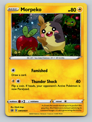 Morpeko SWSH031 Black Star Promo Cosmos Holo Pokemon Card TCG - NM Near ...