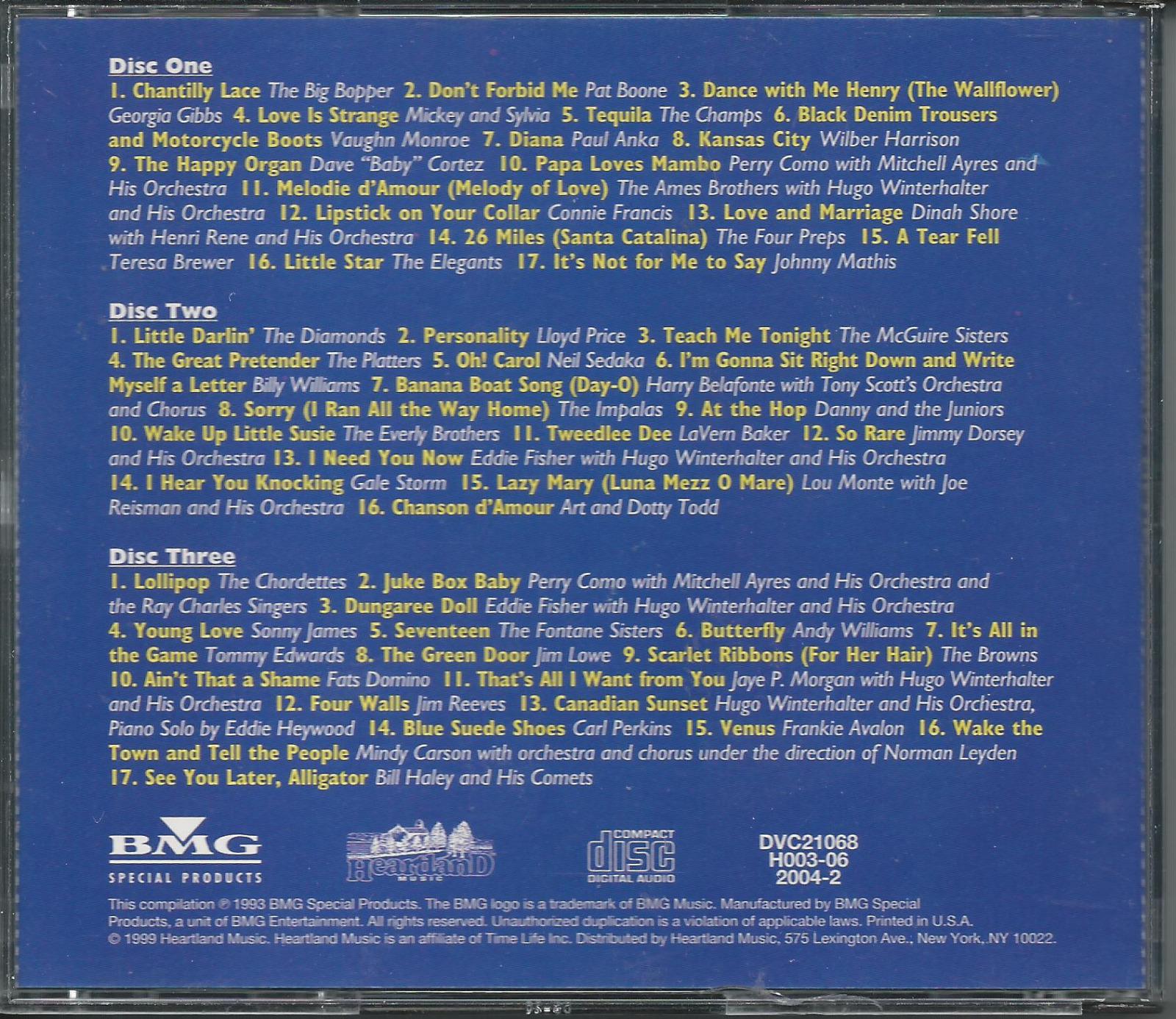 CD The Fabulous Fifties "Back To The Fifties" 50 Songs-Var Artists ...