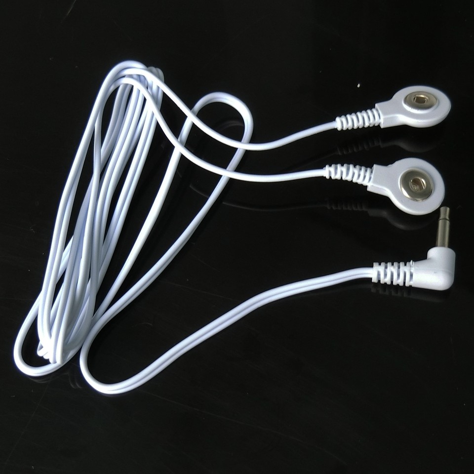 2 Pairs 3.5mm Head 2 Buttons Electrode Lead Wires Cable For Tens Ems ...