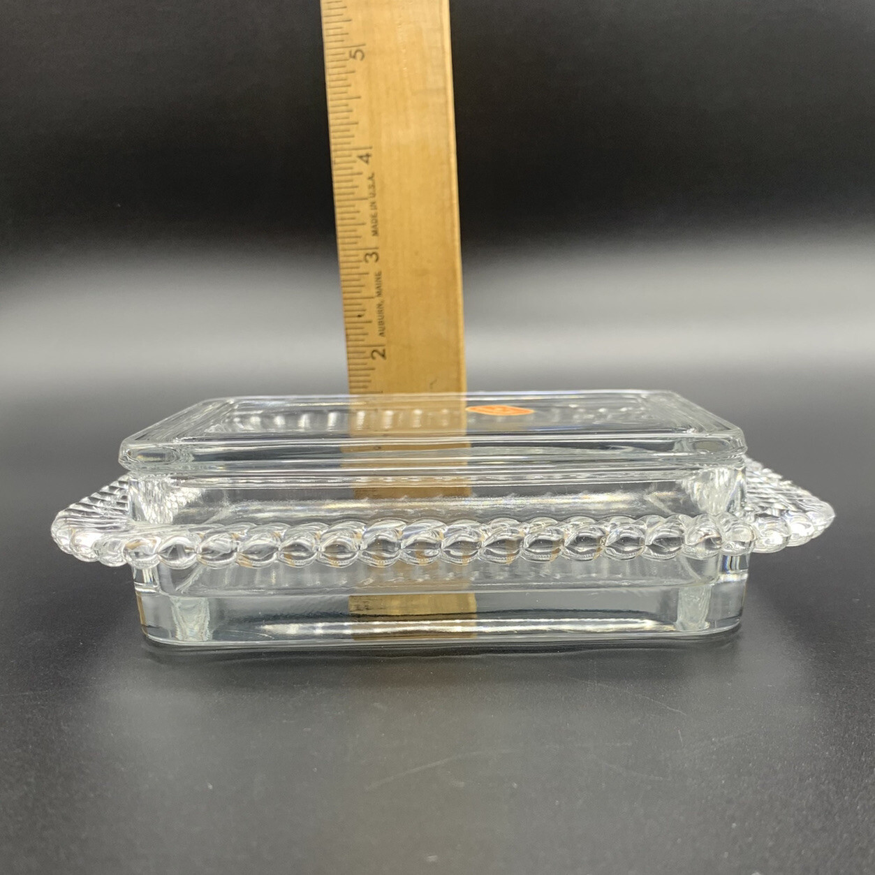 VTG Fostoria Colony Crystal Cigarette Box w/Lid & Original Label Mid ...