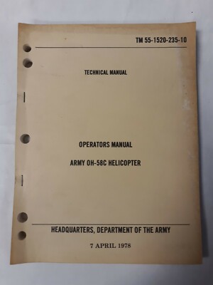 Bell Army OH-58C Helicopter Technical Operators Manual 1978 Original | eBay