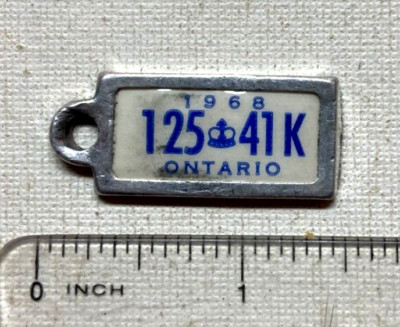 1968 Ontario War Amps Keychain Tag Mini License Plate 125*41K | eBay