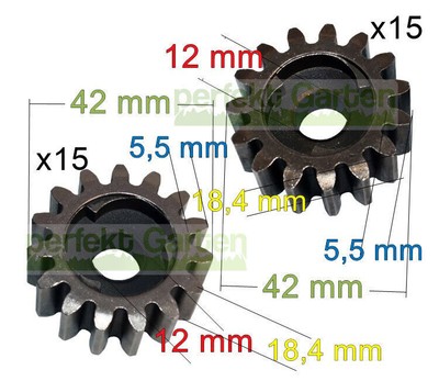 2 x drive sprockets (15 teeth) right + left for import/DIY lawn mowers ...