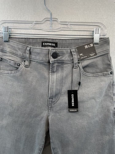 Men’s Grey Express Slim Stretch Jeans 28 X 30 | eBay