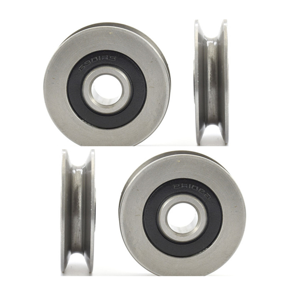 U Groove Metal Pulley Ball Bearings Wheel Steel Guide Roller 12x50x13mm ...