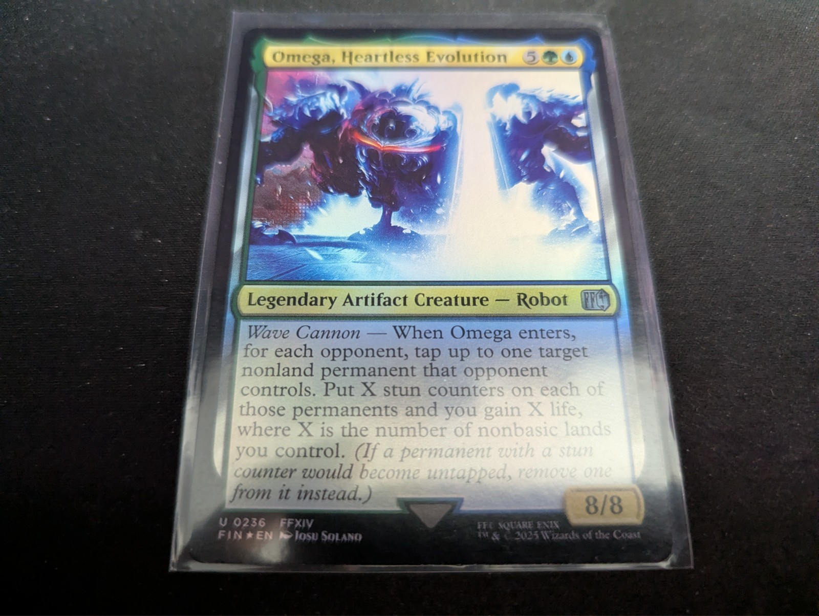 MTG Magic the Gathering FOIL Omega, Heartless Evolution Borderless FIN ...