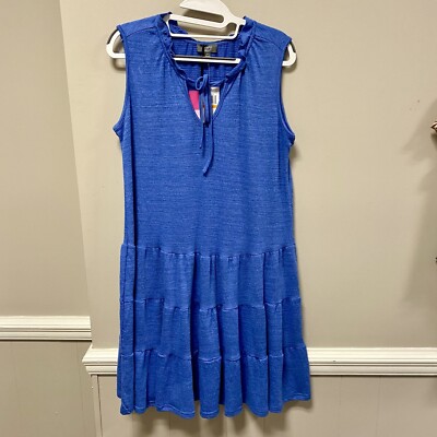 Ninety Clothing Co Sz S Blue Tiered Skirt Sleeveless Dress NWT | eBay