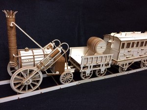 riesige gelasert holz stephensons rocket zug 3d model/puzzle set | eBay
