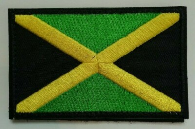 Bulk pack of 10 - Jamaican Flag Patch, Embroidered patch 8cm x 5cm Hook and Loop | eBay
