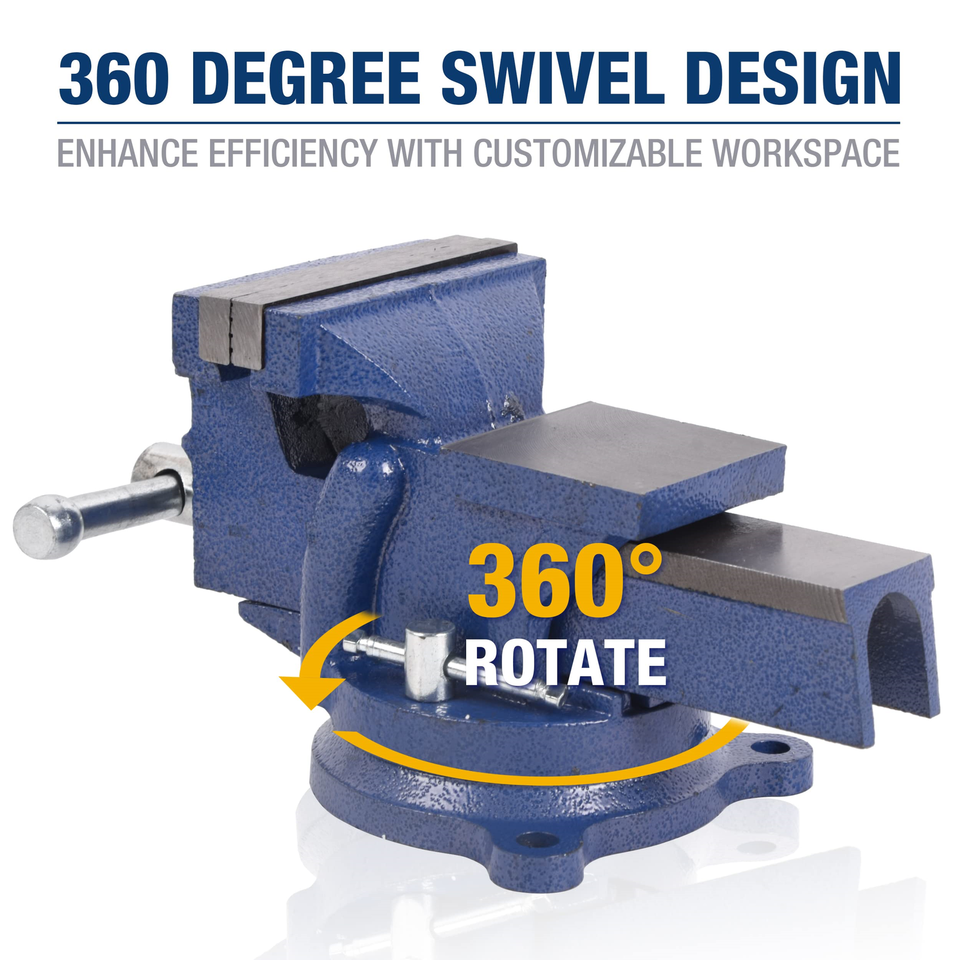 4" Bench Vise Ductile Iron 360° Swivel Base 4" Jaw Opening for ...