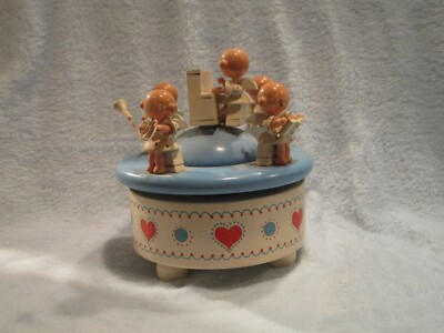 Vintage Wooden Mapsa Music Box with Swiss Movement and Girls Playing ...