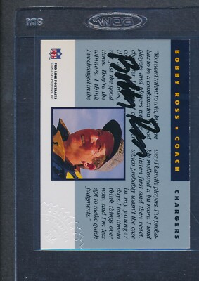 1992 Pro Line Portraits Certified Auto #113 Bobby Ross (Coach) Chargers ...
