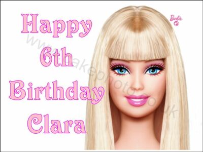 BARBIE FACE EDIBLE ICING CAKE TOPPER / MANY SIZES | eBay UK