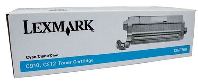 Lexmark Genuine/Original 12N0768 Cyan Toner Cartridge Laser C910/C912 ...