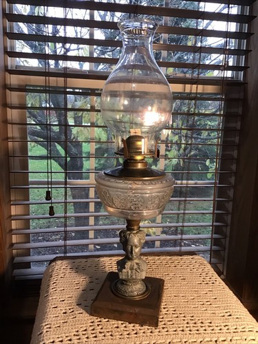 Antique Early 20 1/2” Mixed Metal Victorian Lady Bust Oil Lamp | eBay