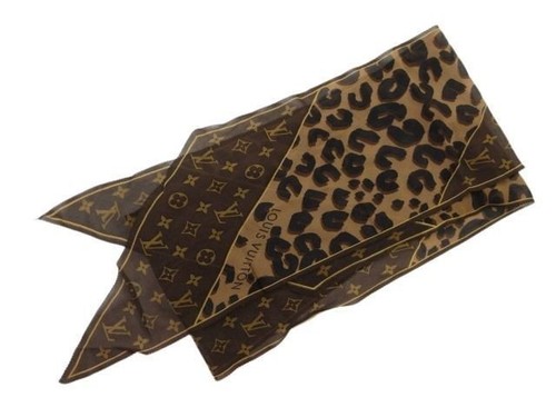 Used LOUIS VUITTON Echarpe Monogram Leopard Scarf Stole Silk Leopard ...