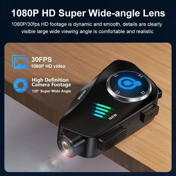 Motorcycle Helmet Bluetooth Headset Moto Dashcam 1080P HD Camera ...