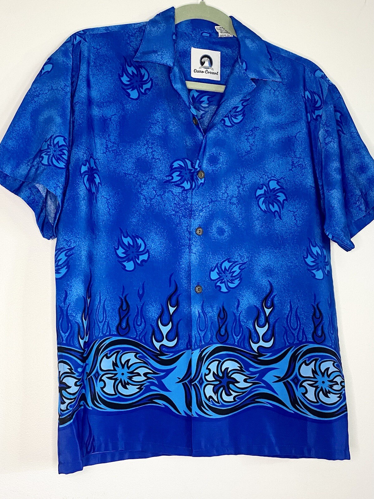 Ocean Current Brand Young Mens Button Front Shirt Bold Graphics Cool ...