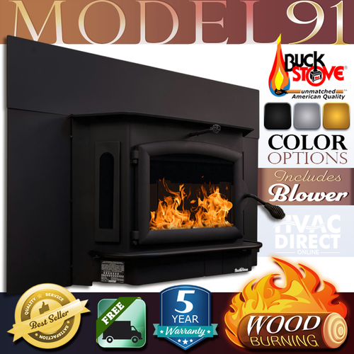 Buck Stove Model 91 Wood Burning Fireplace Insert with Blower - Up to ...