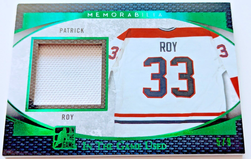 🔥#/9 PATRICK ROY RELIC 2017 Leaf In the Game Used ITG #GU-33 EMERALD ...