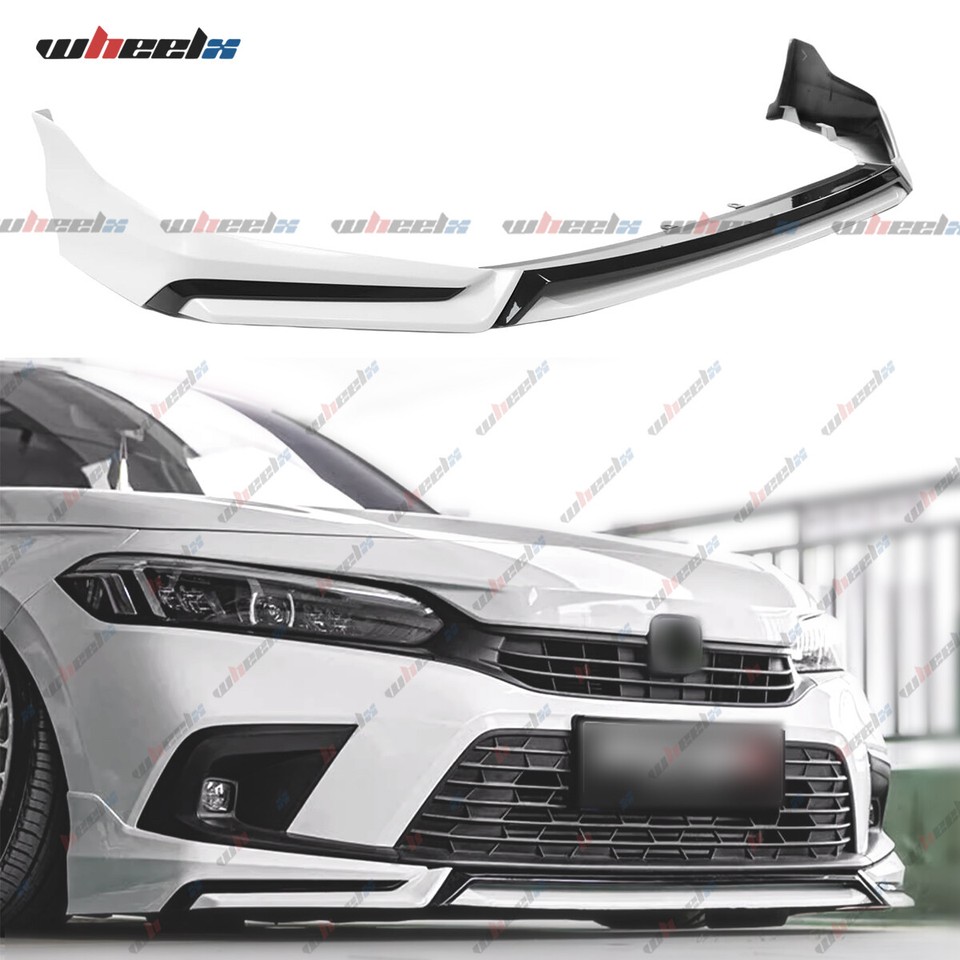 Fit 2022-24 Honda Civic Yofer V3 Pearl White & BLK Front Bumper Lip ...