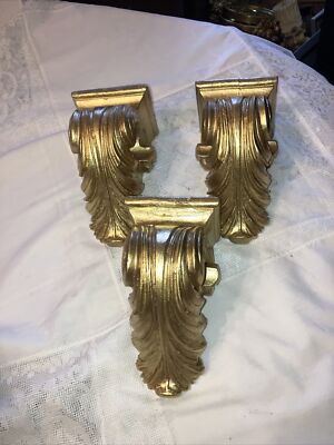 Set Of 3 Resin Wall Sconce Shelf Curtain Rod Scarf Holder | eBay
