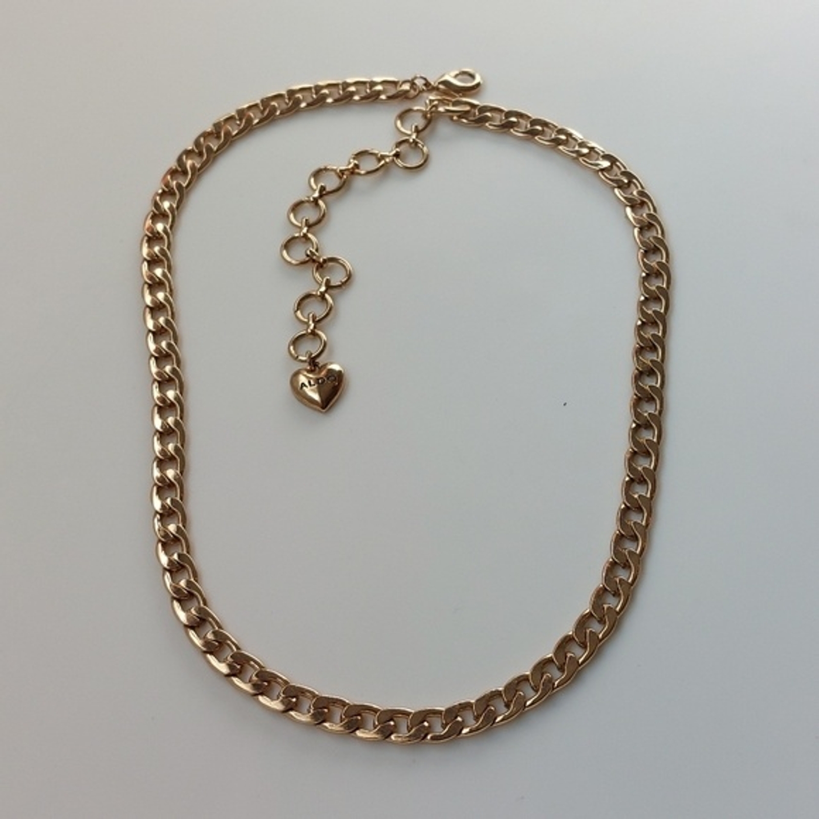 Aldo Gold Tone Curved Link Chain Choker Necklace 18" | eBay