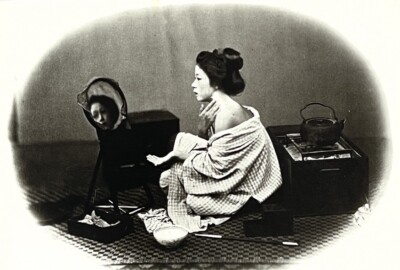 Felice Antonio Beato (1832-1909) Woman Using Cosmetics Japan 1867 ...