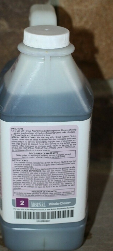 HILLYARD Glass Cleaner No.# 2 Arsenal® Windo-clean® Plu 2 QUARTS ...
