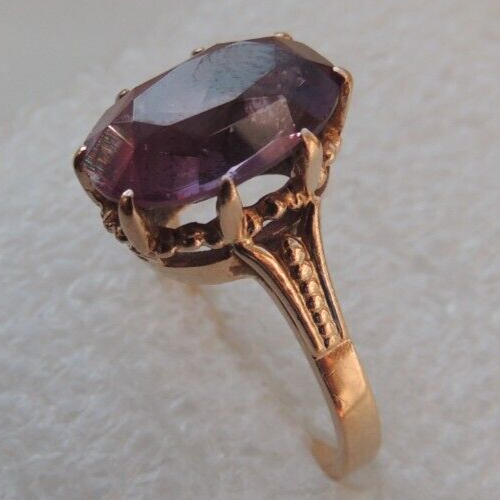 Vintage USSR 583,Rose Gold Ring With Alexandrite Size 9 | eBay