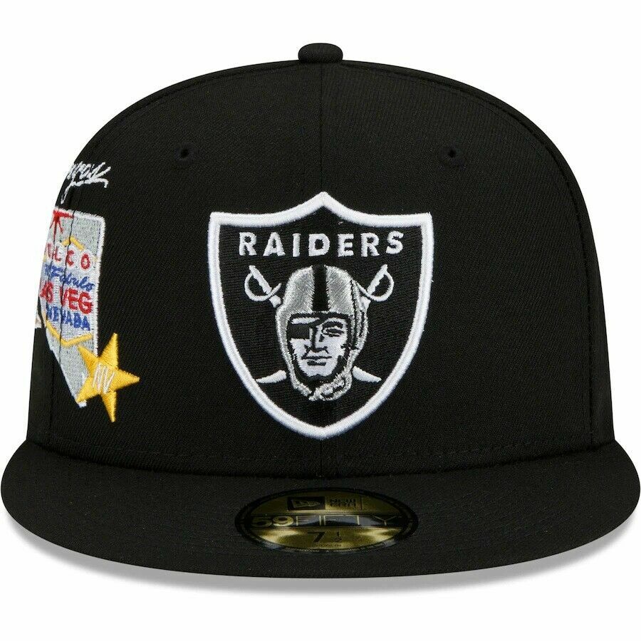 New Era Las Vegas Oakland Raiders City Cluster 59Fifty Fitted Hat Black ...