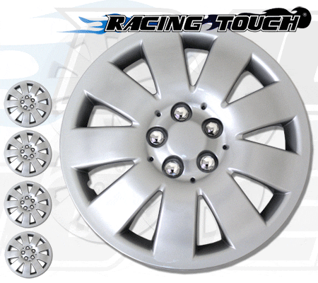 4pcs Set 16" Inches Metallic Silver Hubcaps Wheel Cover Rim Skin Hub ...