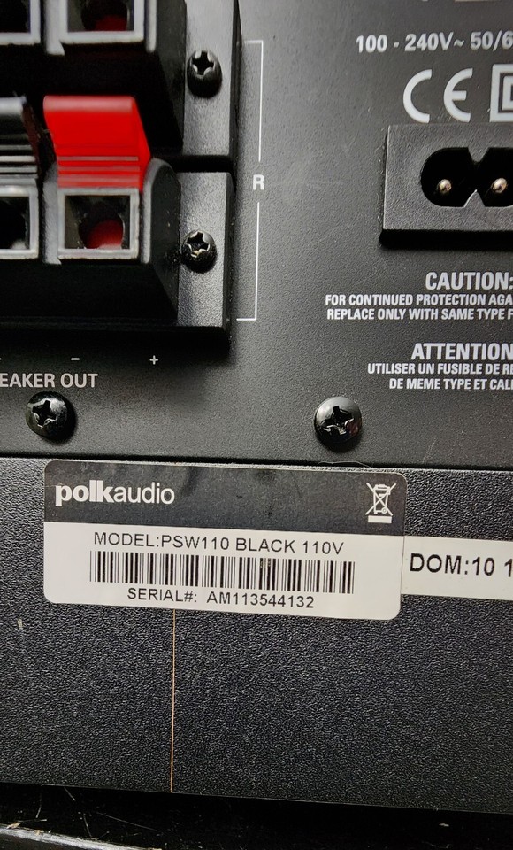 POLK AUDIO PSW110 - 100 Watt Downward Firing 10" Powered Subwoofer ...