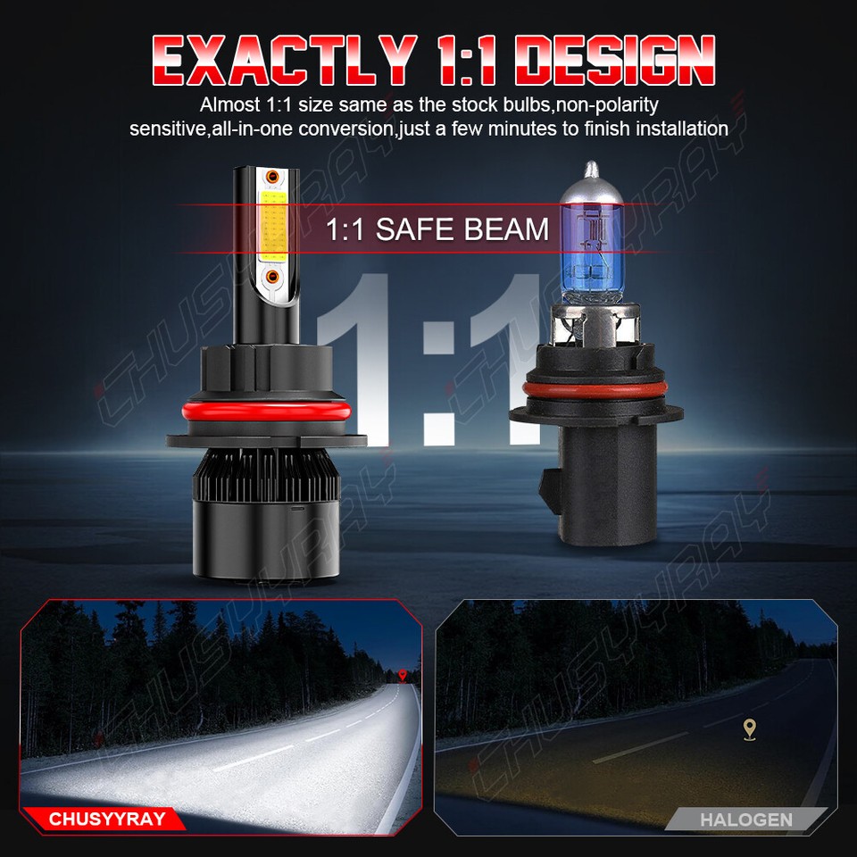 For Mazda B2300 B3000 B4000 1994-2008 2X LED Headlight High/Low Beam ...
