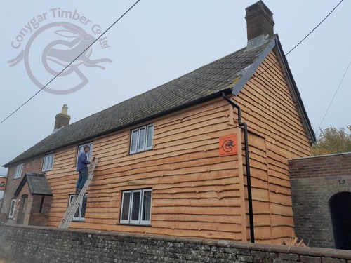 Waney edge cladding. Douglas Fir and Larch. 20mm thick. Installation ...