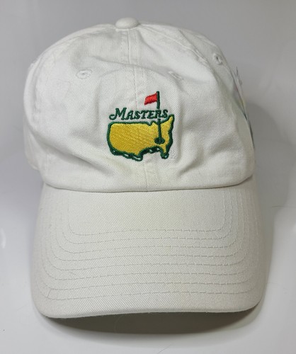 Masters Golf Hat With Tags White Embroidered Emblem Red buckle ...