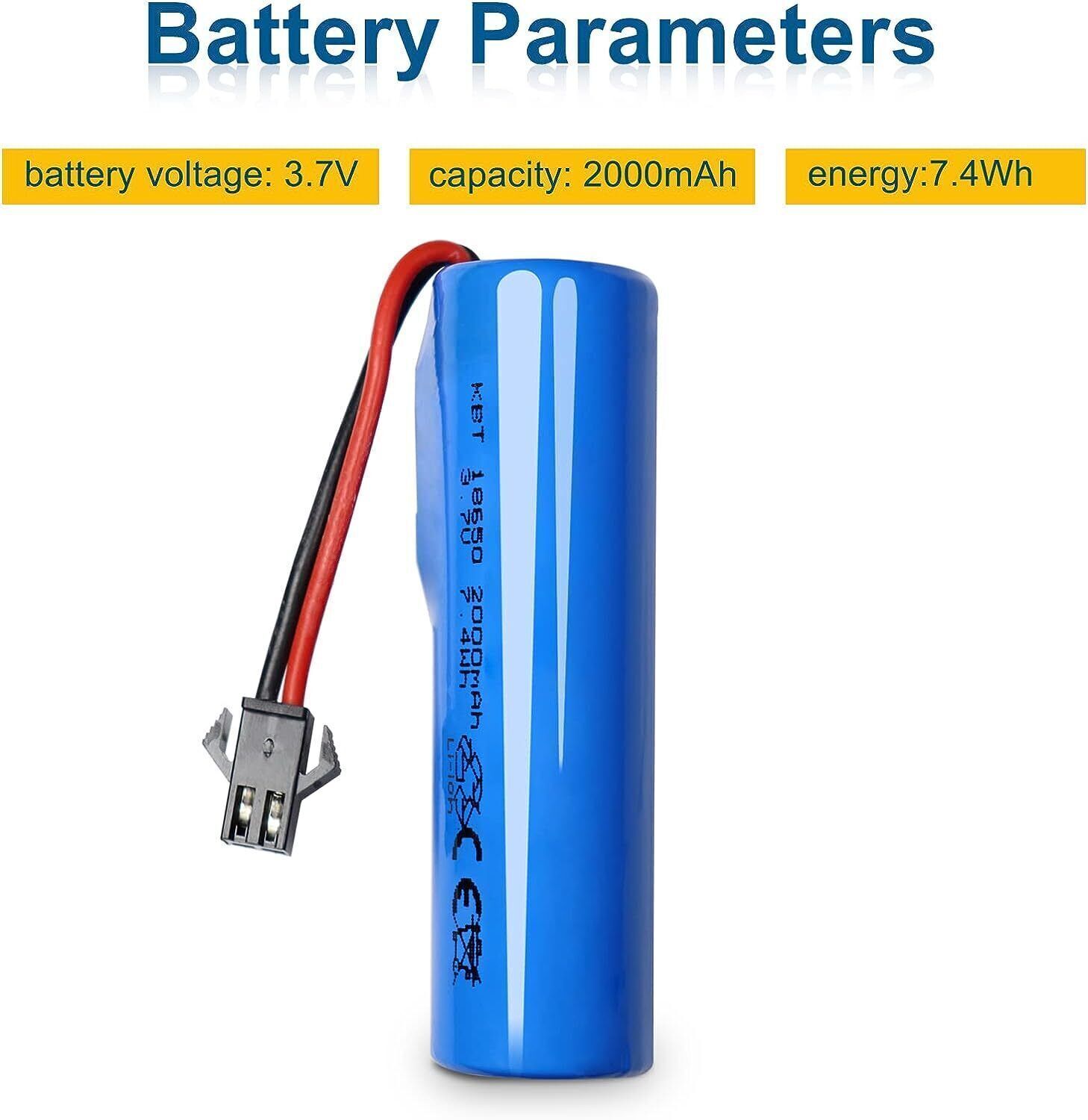5 x 3.7V 2000mAh Battery Rechargeable Li-ion Battery w/ SM Plug For RC ...
