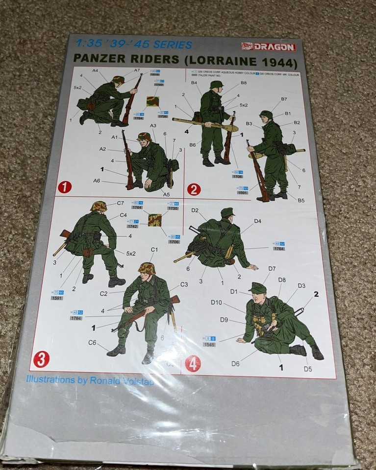 Dragon Panzer Riders Lorraine 1944 Figure Model Kit 1/35 No. 6156 ‘39 ...
