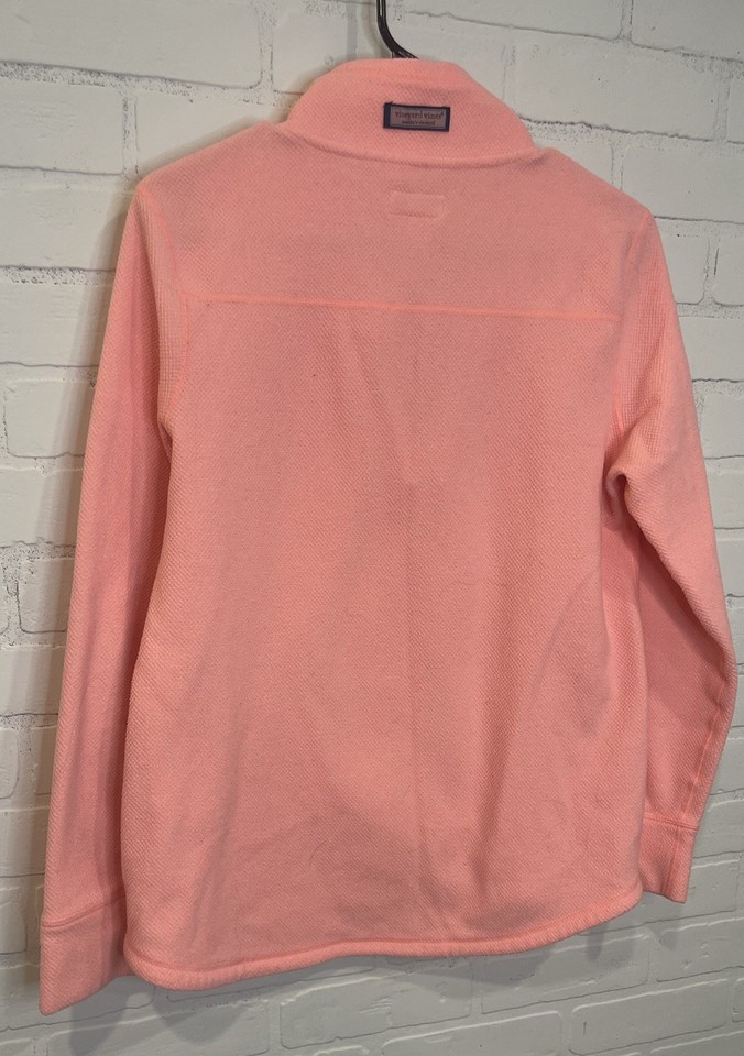 Vineyard Vines Womens Small | Coral | Pink Mockneck 1/4 Zip Logo Preppy ...