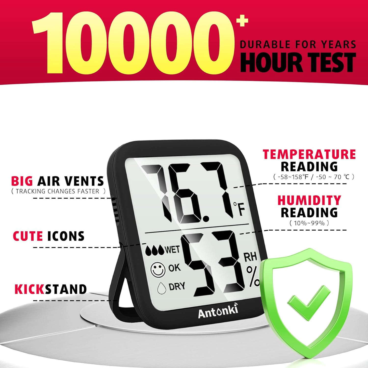 Digital LCD Hygrometer Indoor Temperature Humidity Meter Thermometer ...