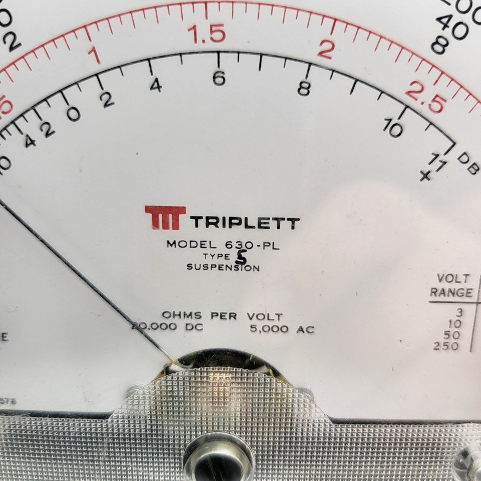 Vintage Triplett Model 630-PL Volt Ohm Meter Portable No Leads Not ...