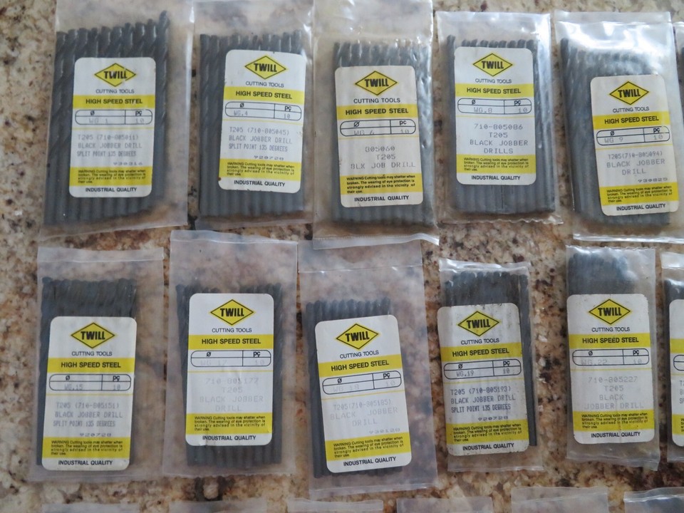 390 pcs TWILL Wire Gauge Number Jobber Drill Bits 39 assorted sizes 1 ...