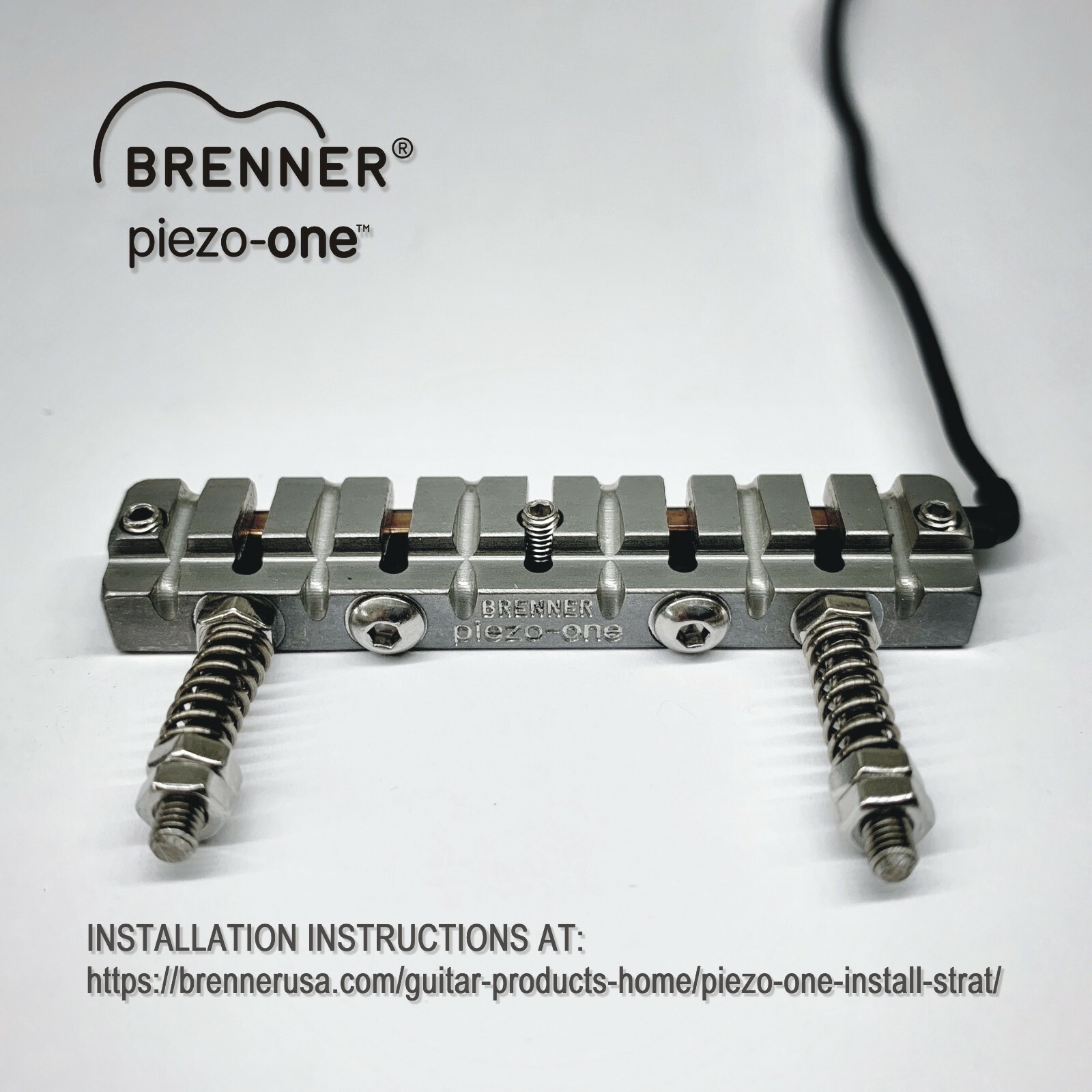 Brenner piezo-one saddle for Tele 4 hole ashtray bridge - hybrid guitar ...