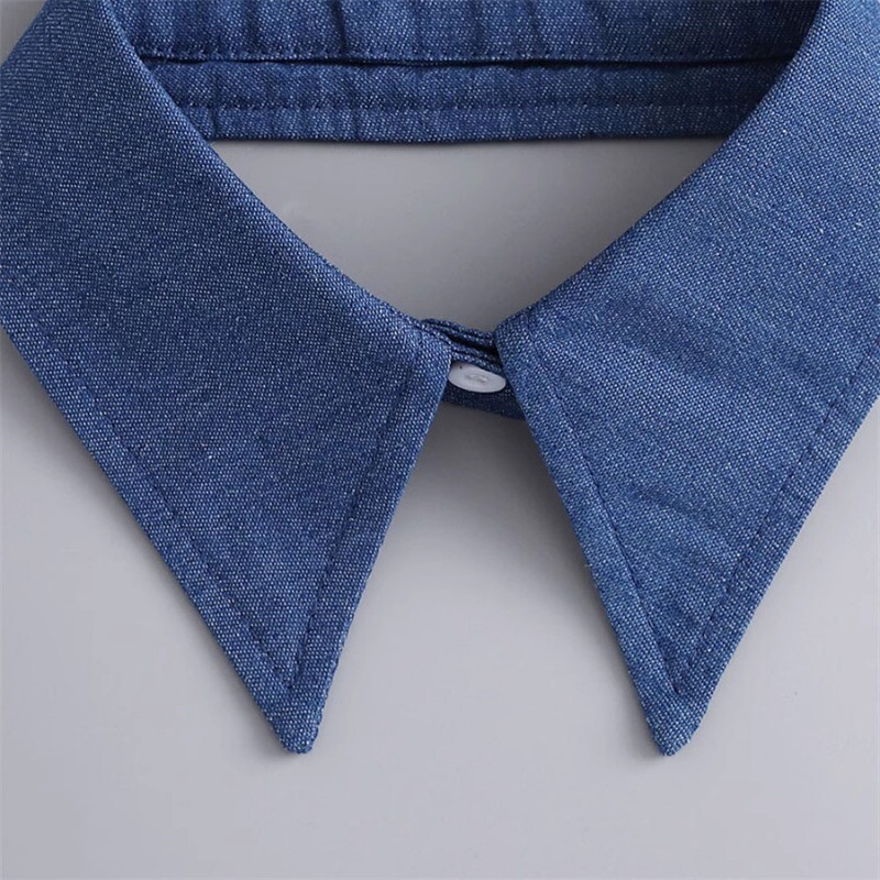 1PC Denim False Collar Jean Shirt Decorative Fake Neck DIY Sewing Fake ...