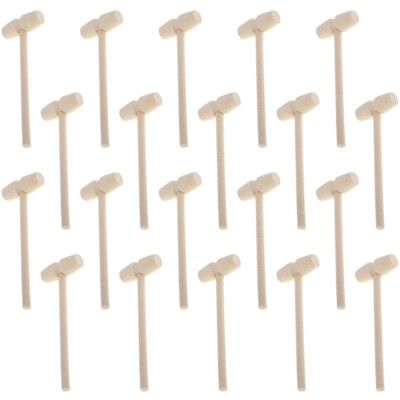 20PCS Solid Wood Mini Hammers Hitting Hammer Toys Creative Educational ...