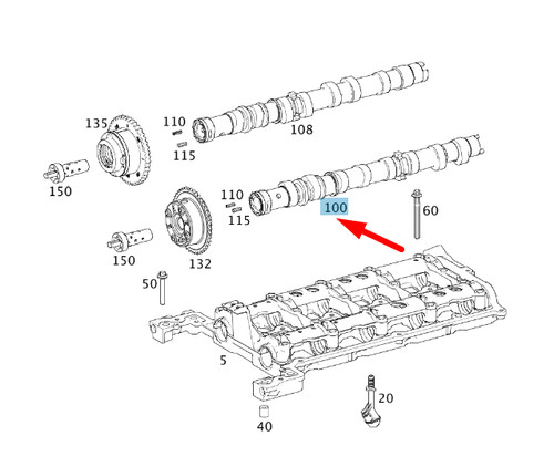 NEW MERCEDES-BENZ C W204 INLET CAMSHAFT A2710501401 ORIGINAL NO DUTY TO ...