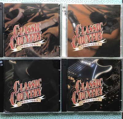 Lot of 4 Time Life CLASSIC COUNTRY cd 8 discs 1950-59, 1960-64, 1965-69 ...